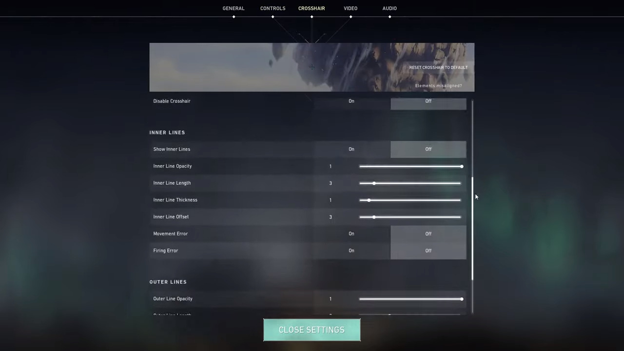 Sinatraa crosshair VALORANT